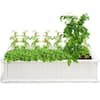 48 in. x 24 in. White Plastic Rectangle Plant Box Planter Raised Garden ...