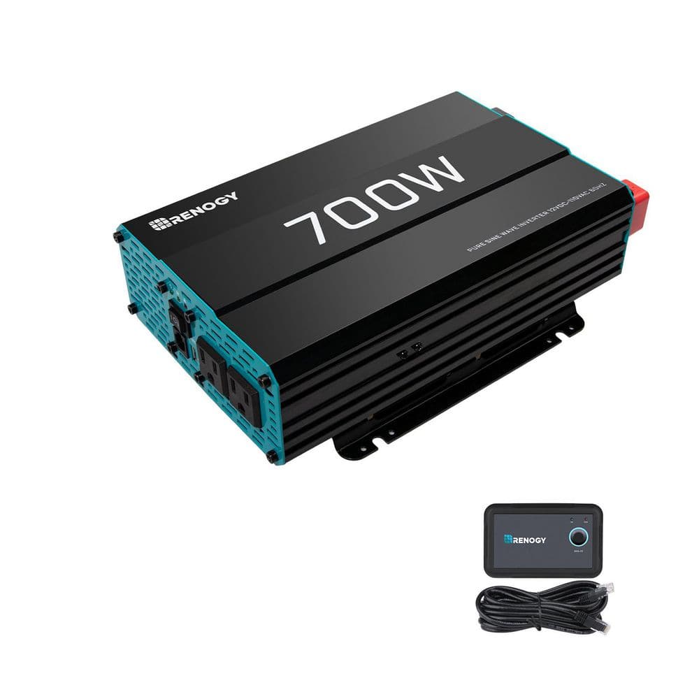 Renogy 700-Watt 12V DC to 120V AC Pure Sine Wave Inverter Off-Grid ...