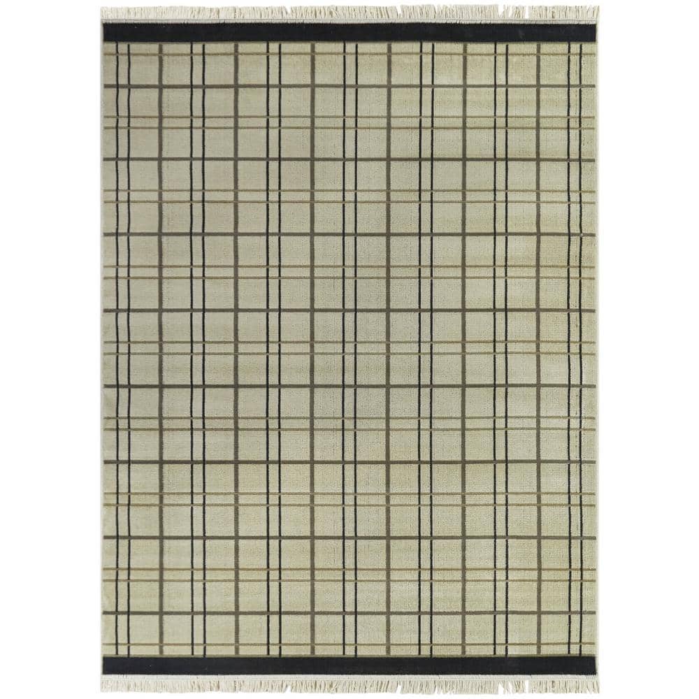 BALTA Raleigh Cream 5 ft. x 7 ft. Plaid Area Rug 3111093 - The Home Depot