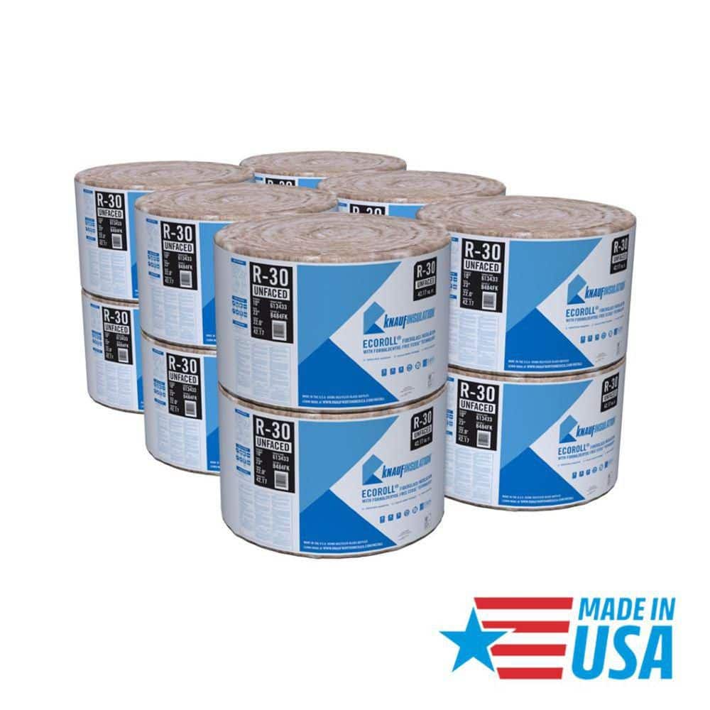 Knauf Insulation R30 Unfaced 23 in. x 22 ft. Fiberglass Insulation ...