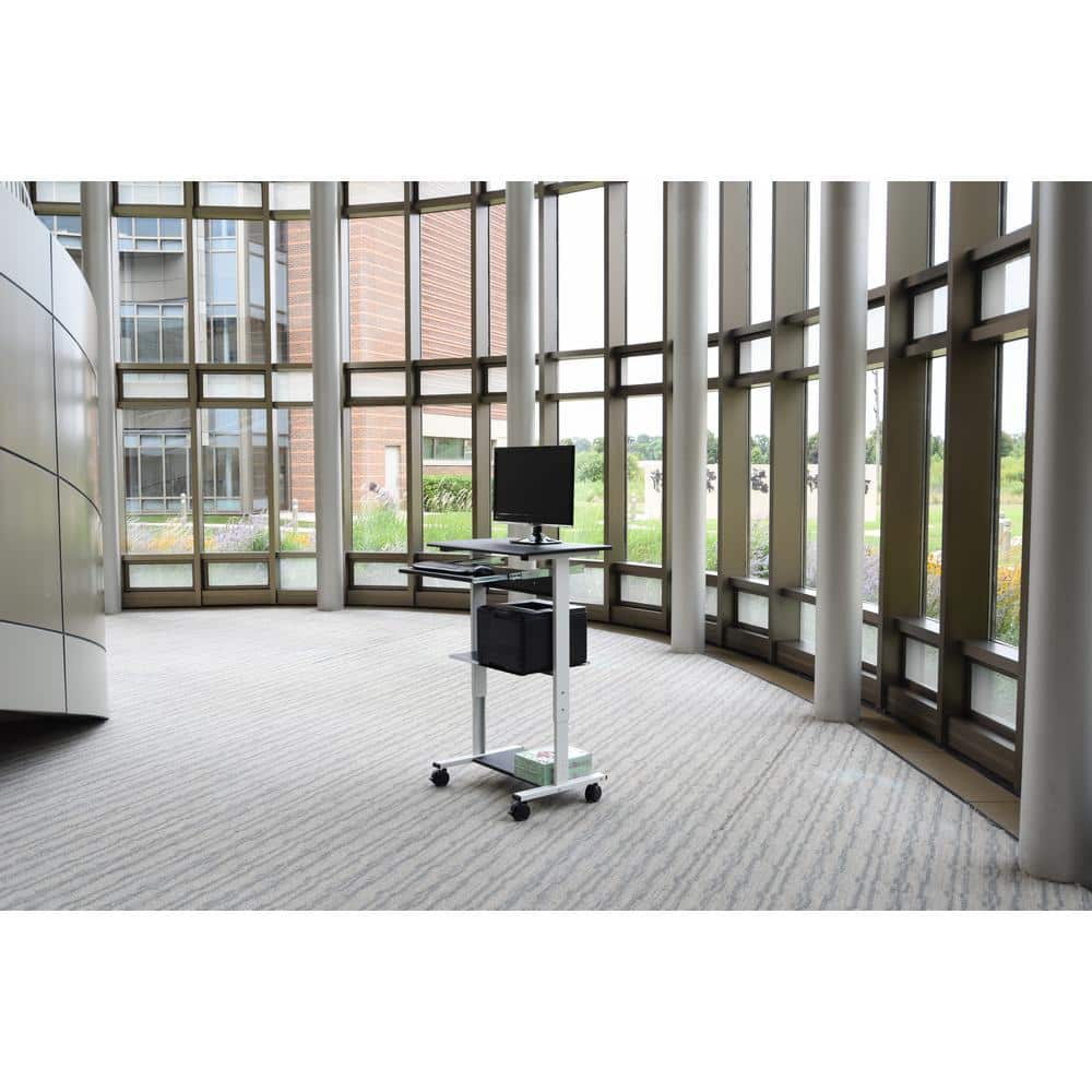 Luxor 29.5 in. Rectangular Black/White Laptop Desks with Adjustable ...