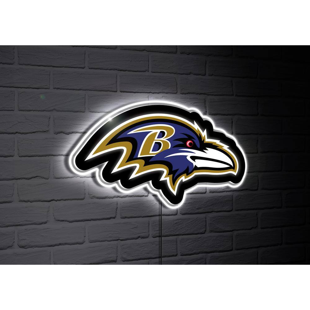 Evergreen Baltimore Ravens Team Logo Shaped Plug in LED Lighted Sign ...