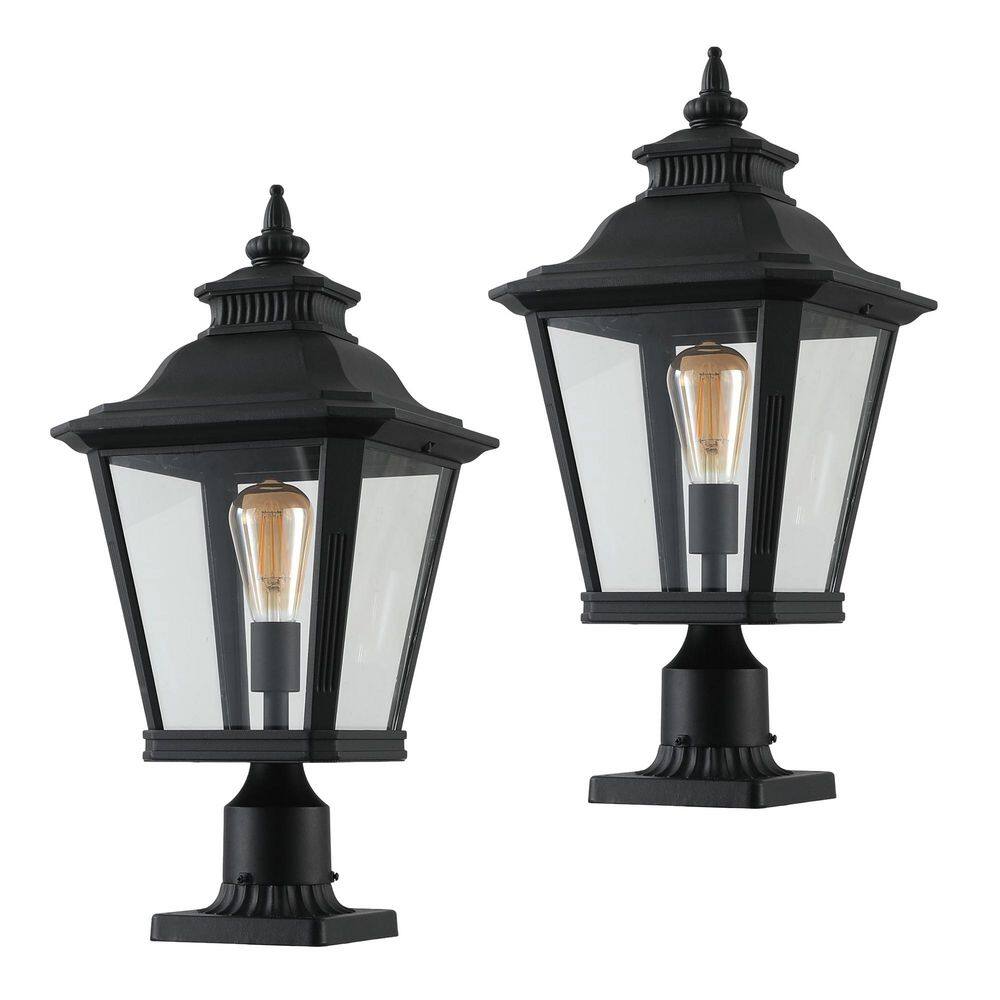 GMGSROM 20. 8in 1-Light Black Aluminum Hardwired Outdoor Weather ...
