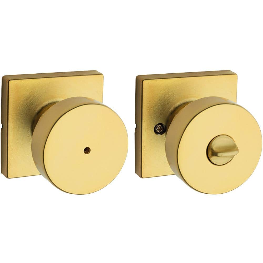 Kwikset Pismo Satin Brass Bed/Bath Square Door Knob 730PSK SQT 4 CP ...