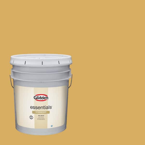 Glidden Essentials 5 gal. PPG1106-5 Butterscotch Bliss Satin Exterior ...
