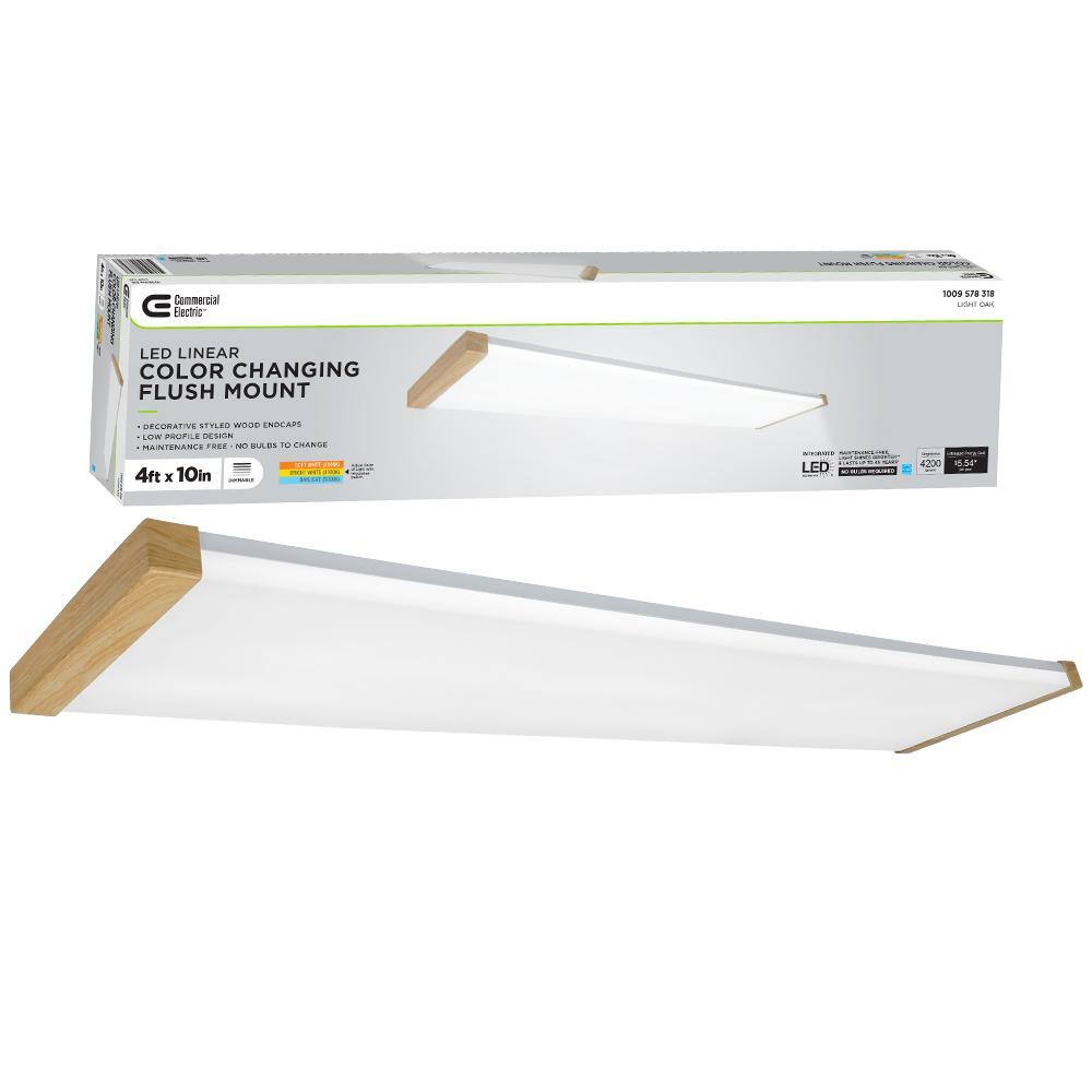 Reviews for Commercial Electric 4 ft. x 10 in. Light Oak Wood Painted ...
