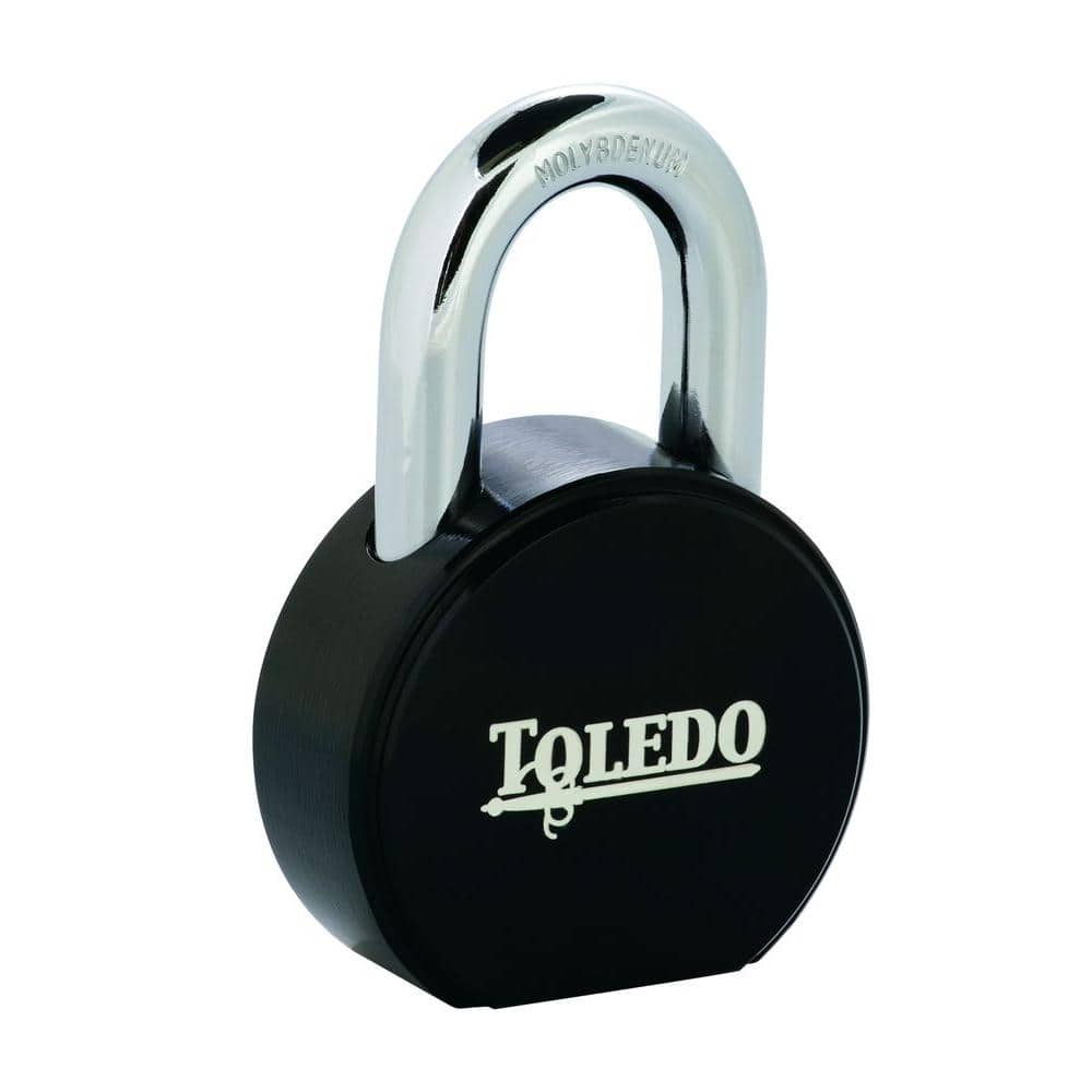 TOLEDO Black 2.5 in. Super Duty Solid Steel Padlock with Black Electric ...
