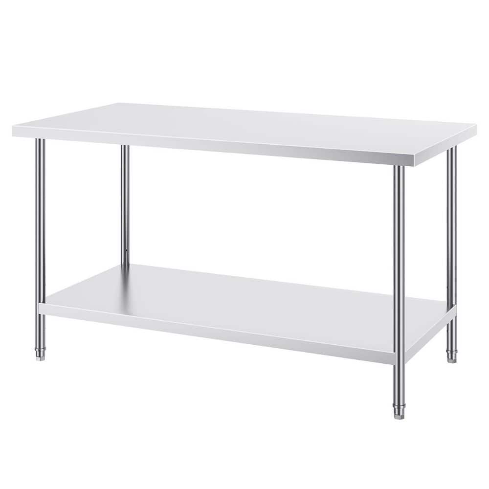 SKYSHALO Stainless Steel Prep Table, 30 x 60 x 34 In. 910 lbs.Silver ...