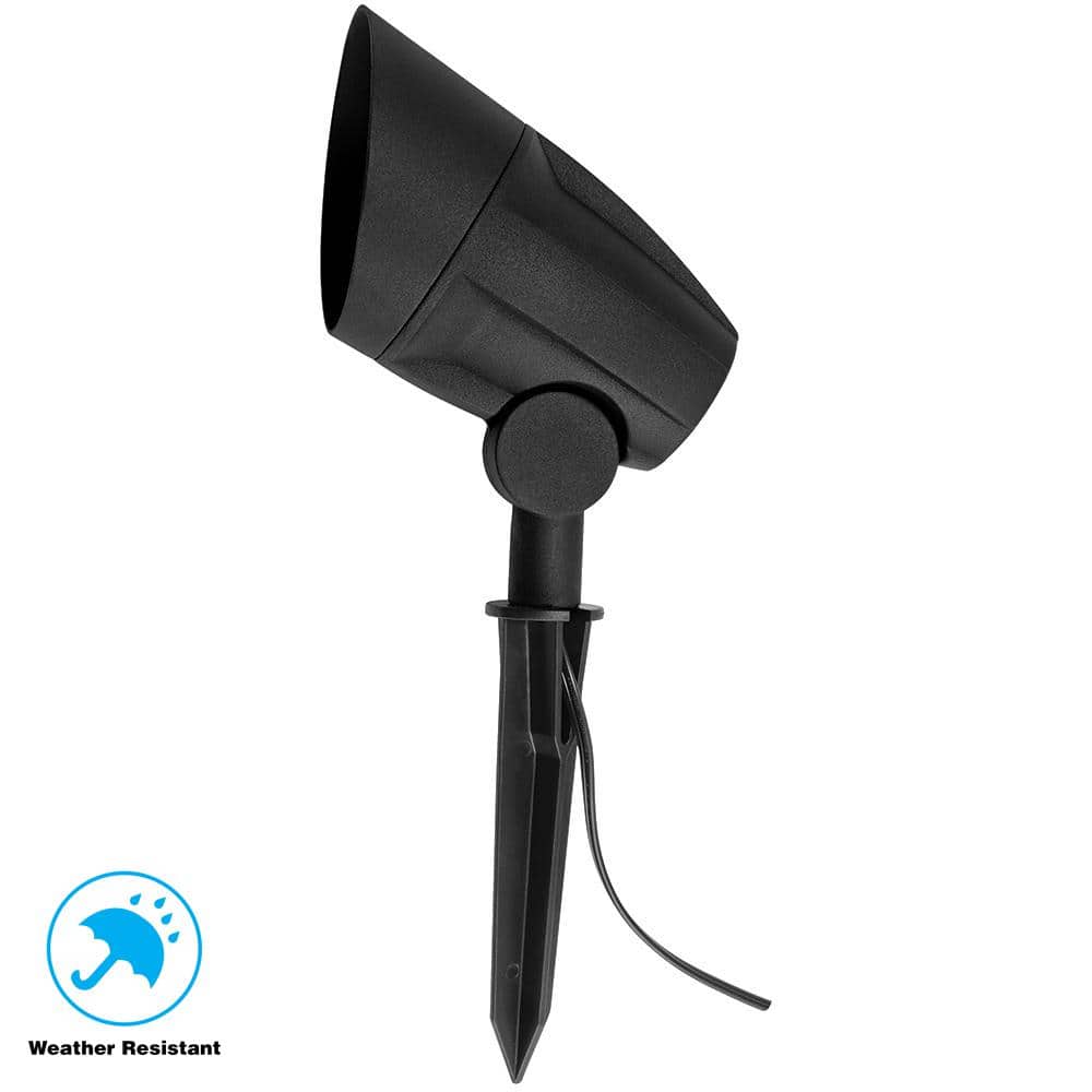 Hampton Bay Low Voltage 50-Watt Black Outdoor Landscape Flood Light T3 ...