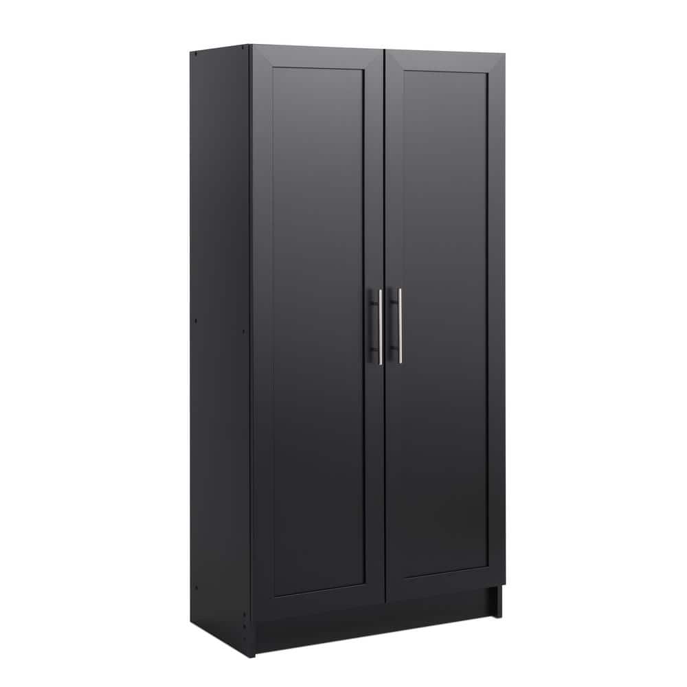 Prepac Elite Black 16.75 in. D x 32 in. W x 65 in. H Accent Storage ...