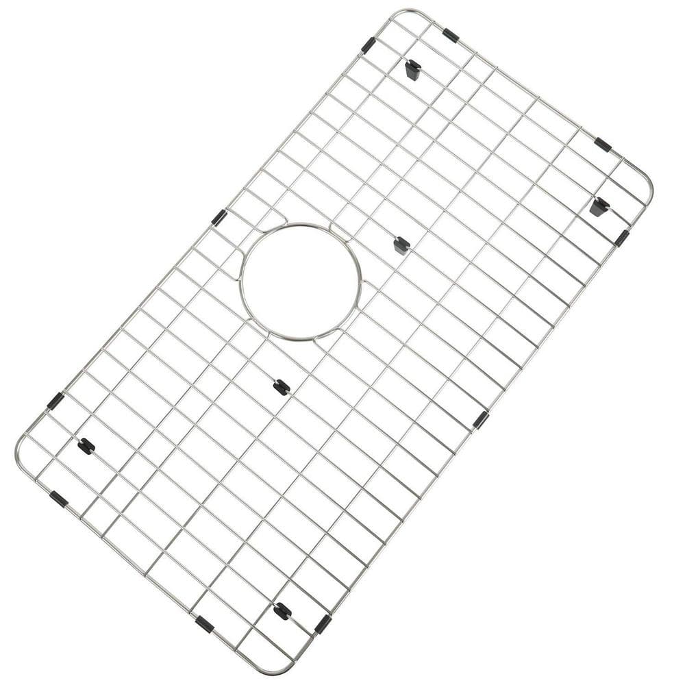 Anqtovp 26 in. L x 14 in. W Sink Grid with Rear Drain Sink Protector ...