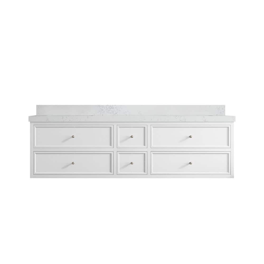Willow Collections Roswell Floating 72 in. Double Sink Freestanding ...