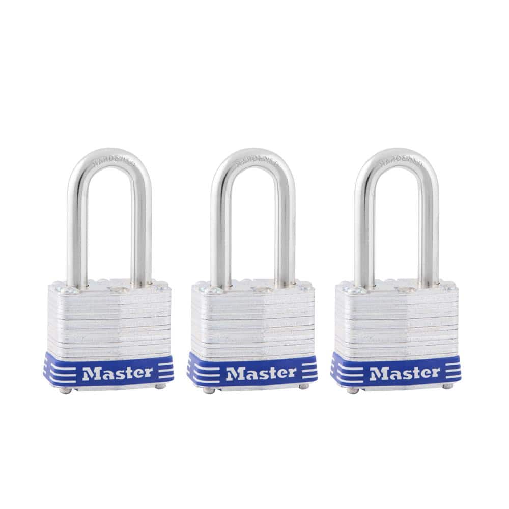 Master Lock Outdoor Padlock with Key 1 9 16 in. Wide 1 1 2 in. Shackle 3 Pack 3TRILFHC The Home Depot