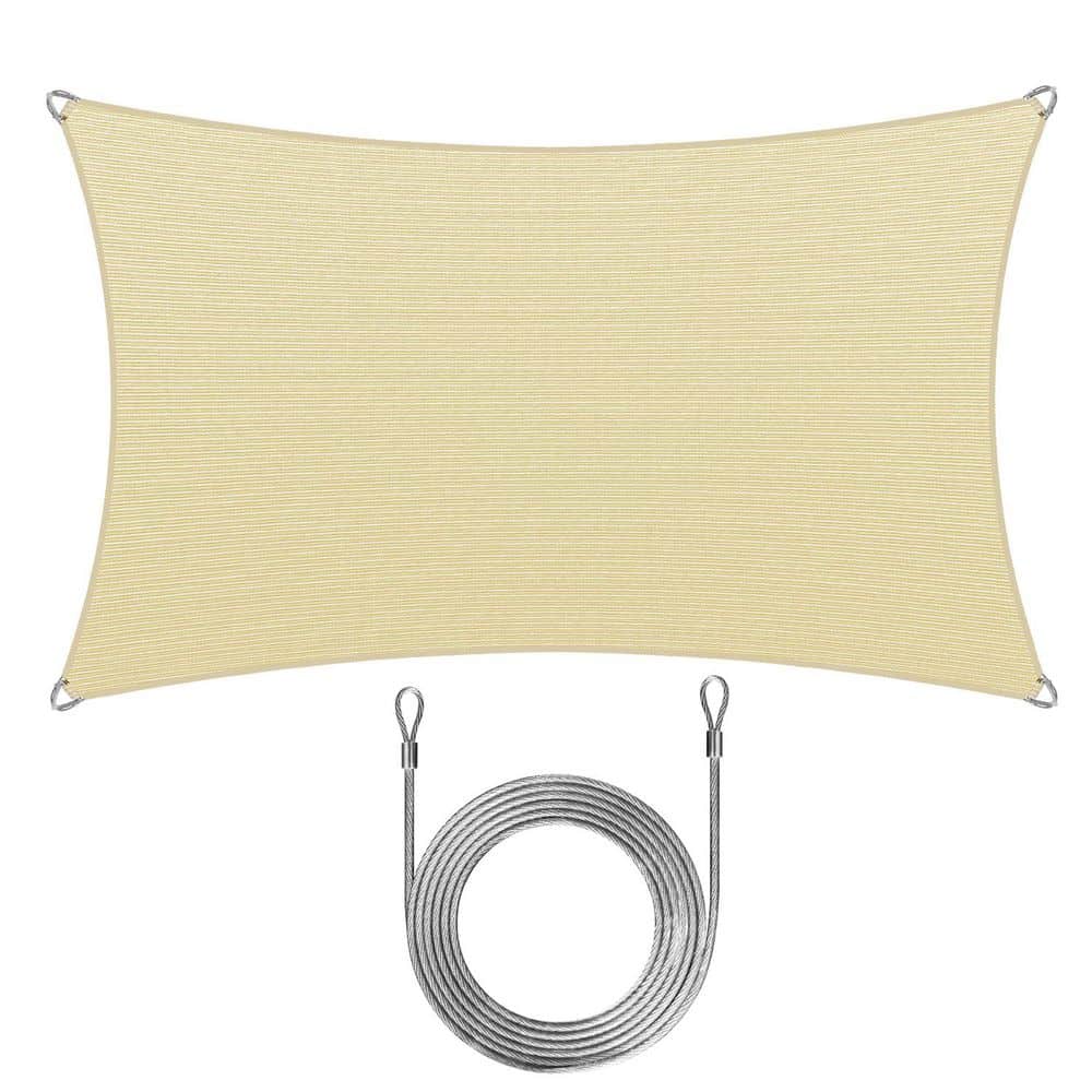 ROYAL SHADE 16 ft. x 20 ft. Rectangle Pro Ring Sun Shade Sail with Rope ...