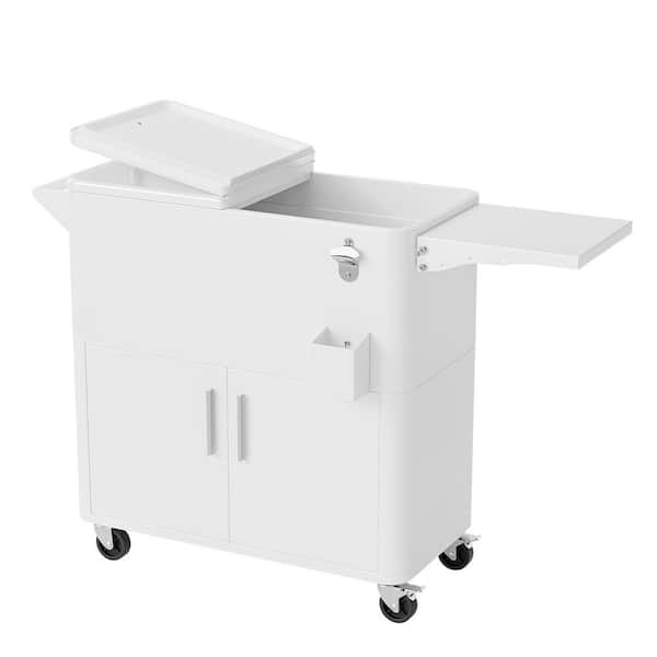 Reviews for Karl home 80 qt. Patio Cooler Cart With Cabinet And ...