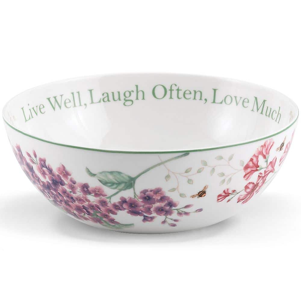 Lenox 9 in. Butterfly Meadow 68 fl. oz. Multi-Colored Porcelain Serving ...