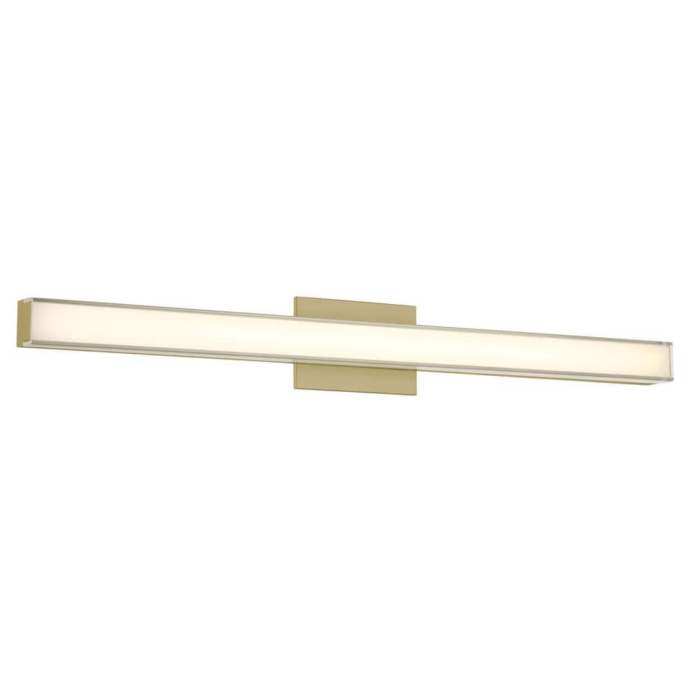 Minka Lavery Vantage 36 in. 1-Light Ashen Brass CCT LED Vanity Light ...