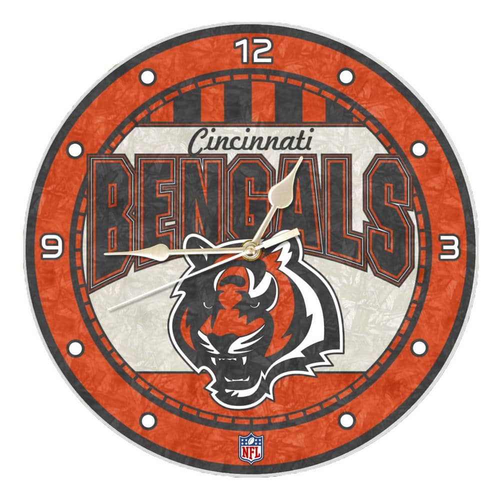 The Memory Company NFL-12 in. Bengals Art Glass Clock NFL-CBG-274 - The ...