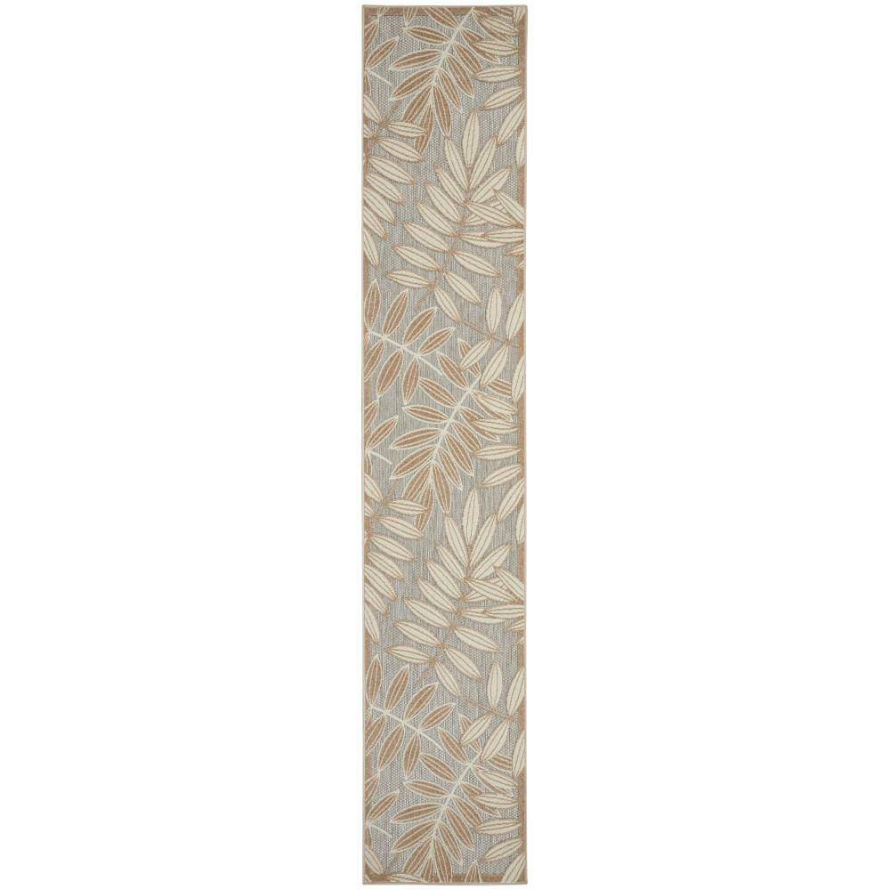 Nourison Aloha Natural 2 ft. x 12 ft. Kitchen Runner Floral Modern ...