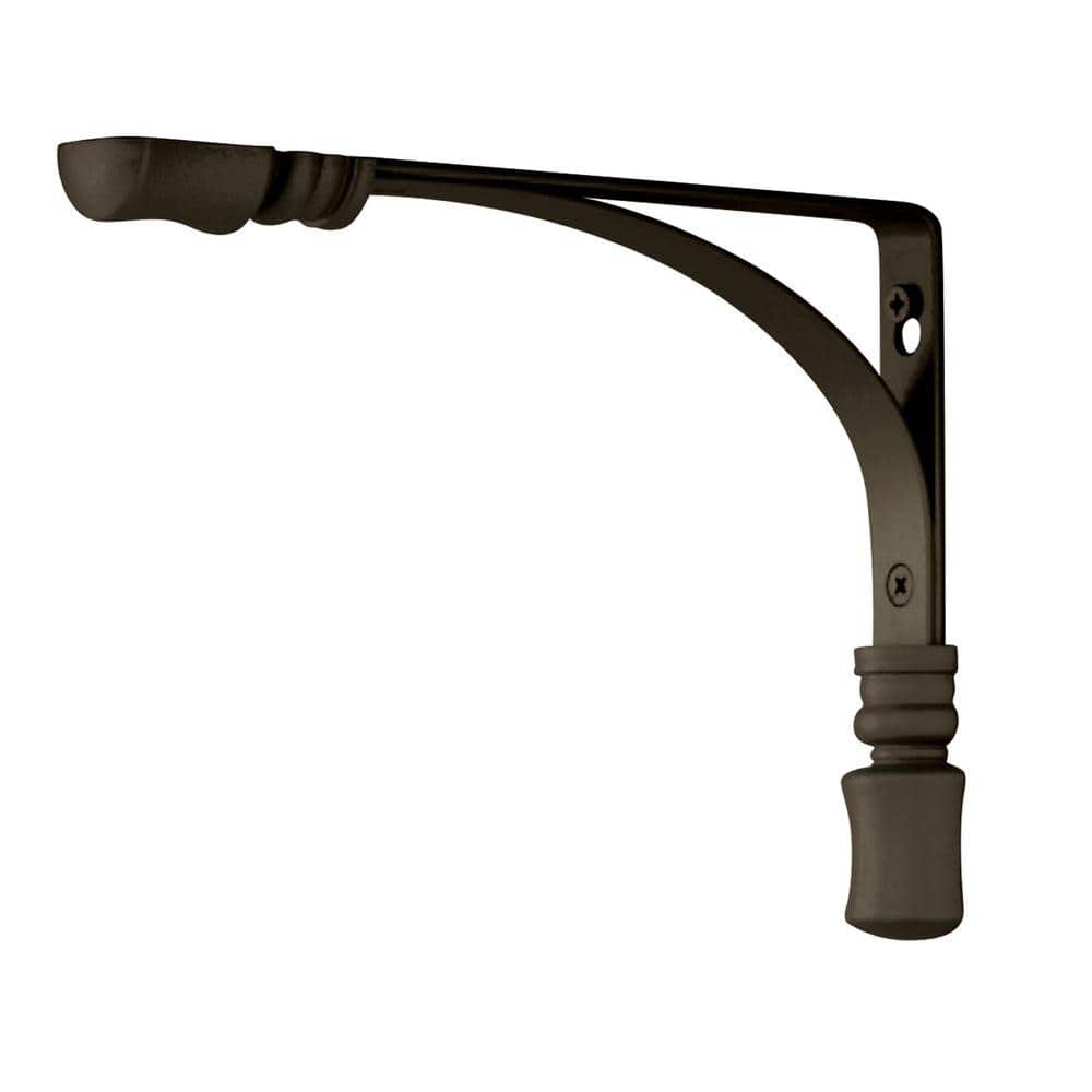 Rubbermaid 6 in. x 8 in. Bronze Steel Aris Decorative Shelf Bracket ...