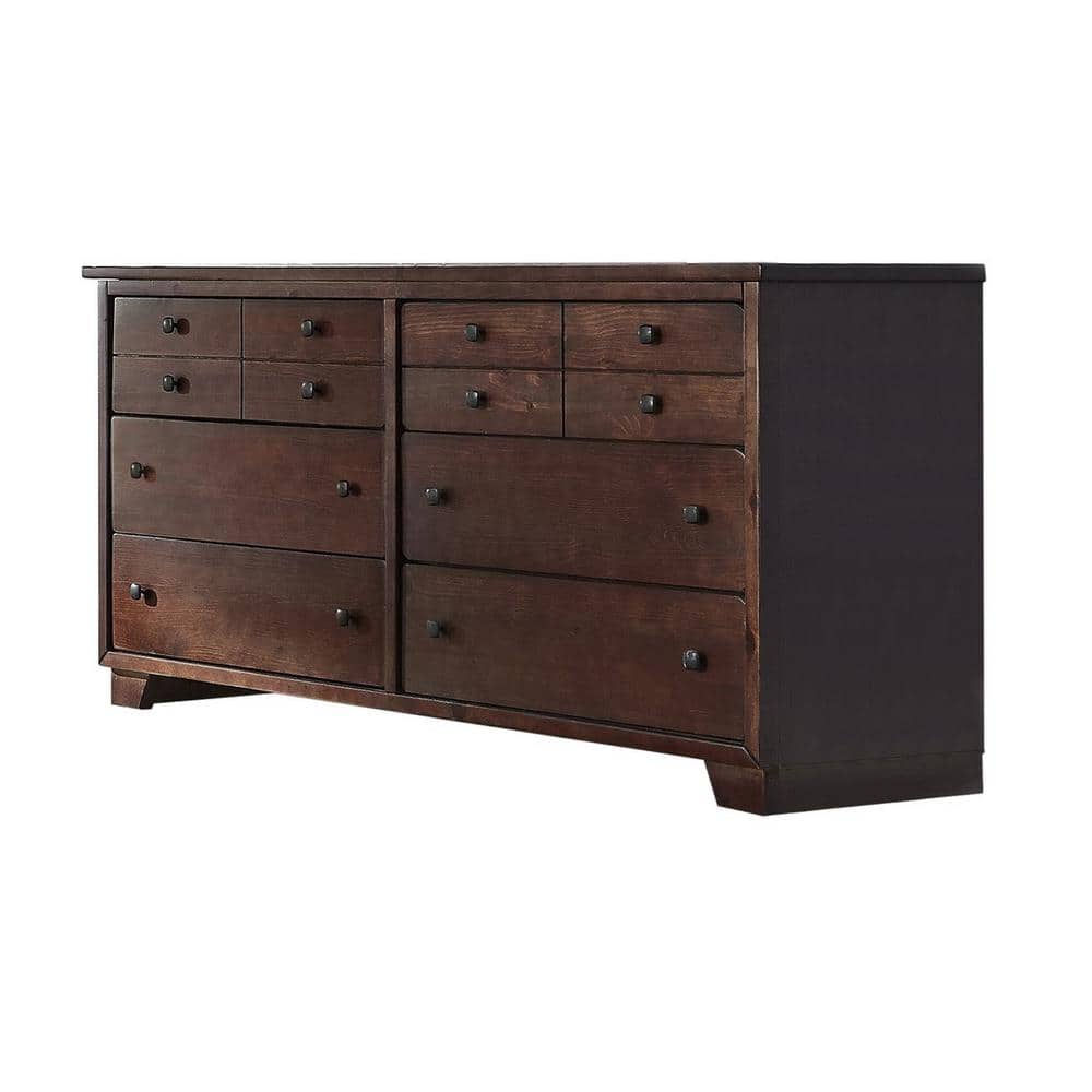 Progressive Furniture Diego 6-Drawer Espresso Pine Dresser-61662-23 ...