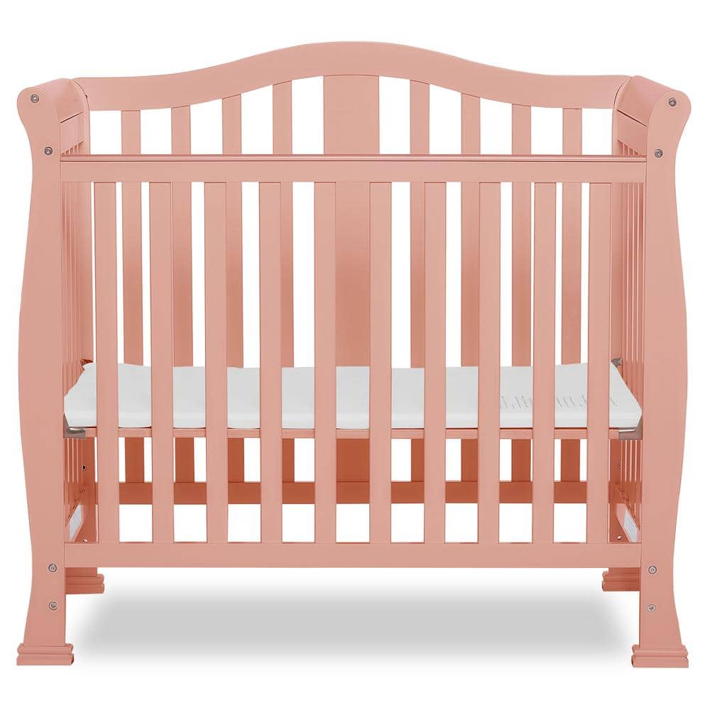 Dream On Me Naples 4-in-1 Dusty Pink Convertible Mini Crib 633-DPINK ...