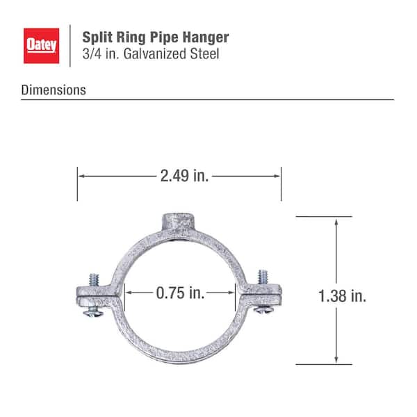 Oatey 3/4 in. Galvanized Split Ring Pipe Hanger 33552 - The Home Depot