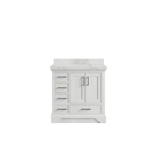 Willow Collections Charlotte 36 in. Single Sink Freestanding White Bath ...
