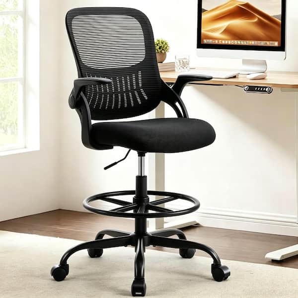 Mydepot Drafting Chair, Tall Office Chair with Lumbar Support, Standing ...