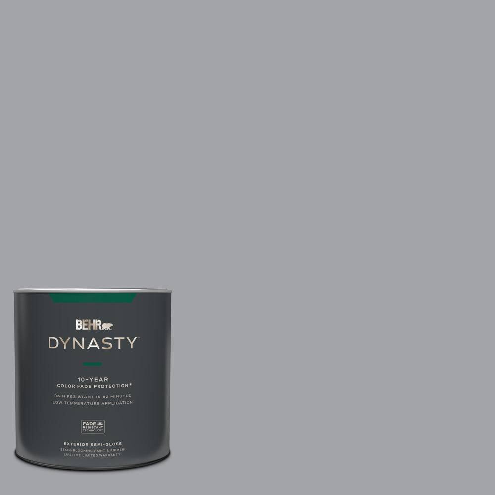 BEHR DYNASTY 1 qt. #N530-4 Power Gray Semi-Gloss Enamel Exterior Stain ...