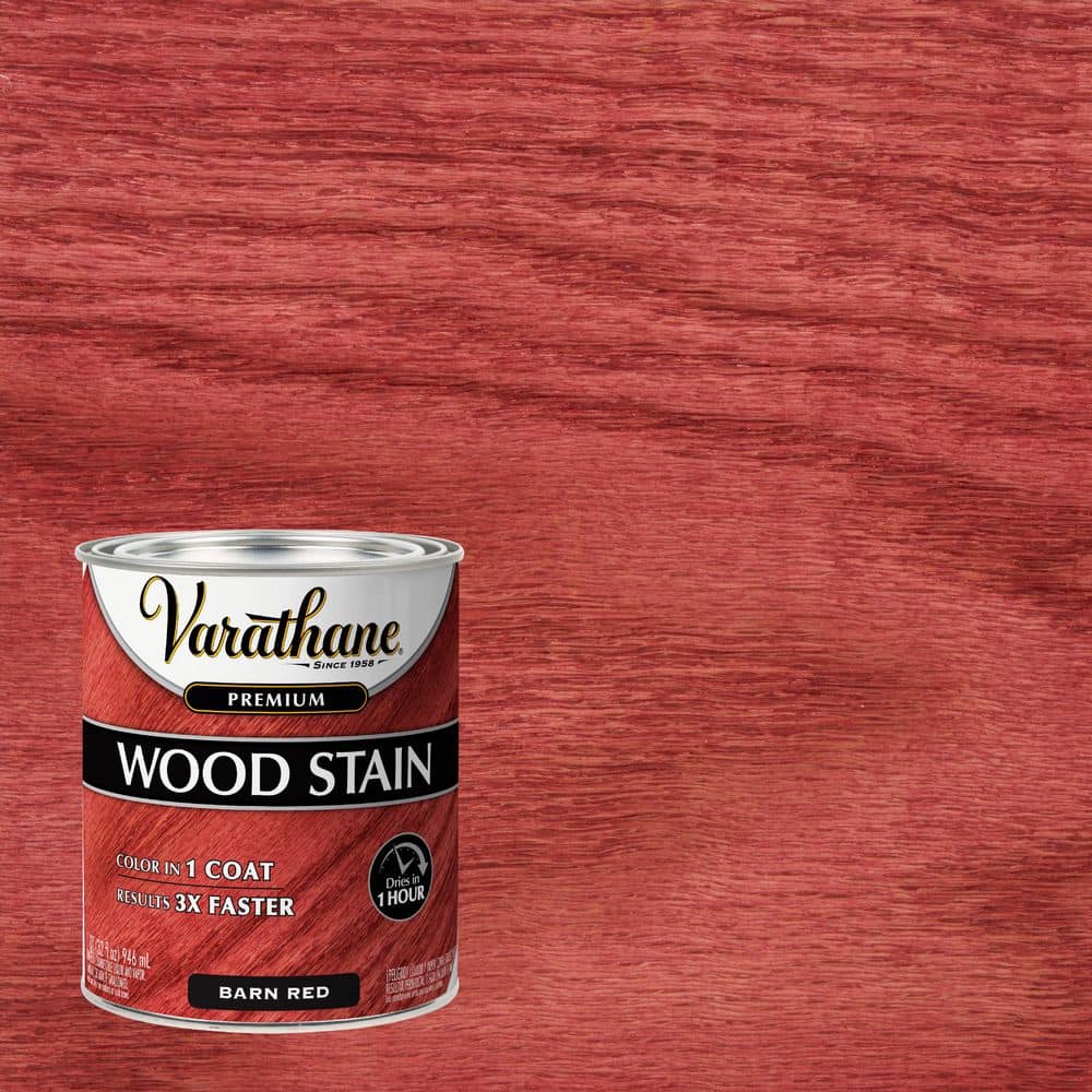 Varathane 1 qt. Barn Red Premium Fast Dry Interior Wood Stain 300382 ...