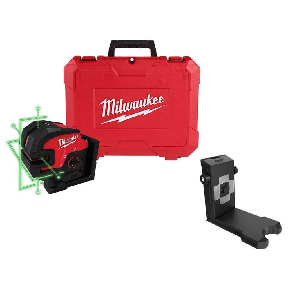 Milwaukee M12 12-Volt Lithium-Ion Cordless Green 125 ft. Cross Line and ...