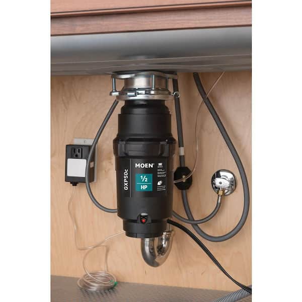 MOEN Prep Series 1/2 HP Continuous Feed Garbage Disposal with Power ...