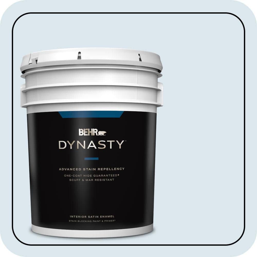 BEHR DYNASTY 5 gal. #570A-2 Geyser Satin Enamel Interior Stain-Blocking ...