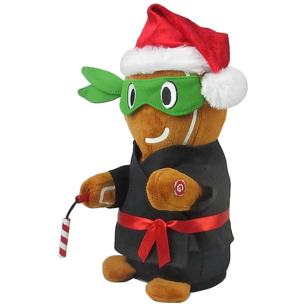 Home Accents Holiday 9.84 in. Animated Kung Fu Fighting Gingerbread Man ...