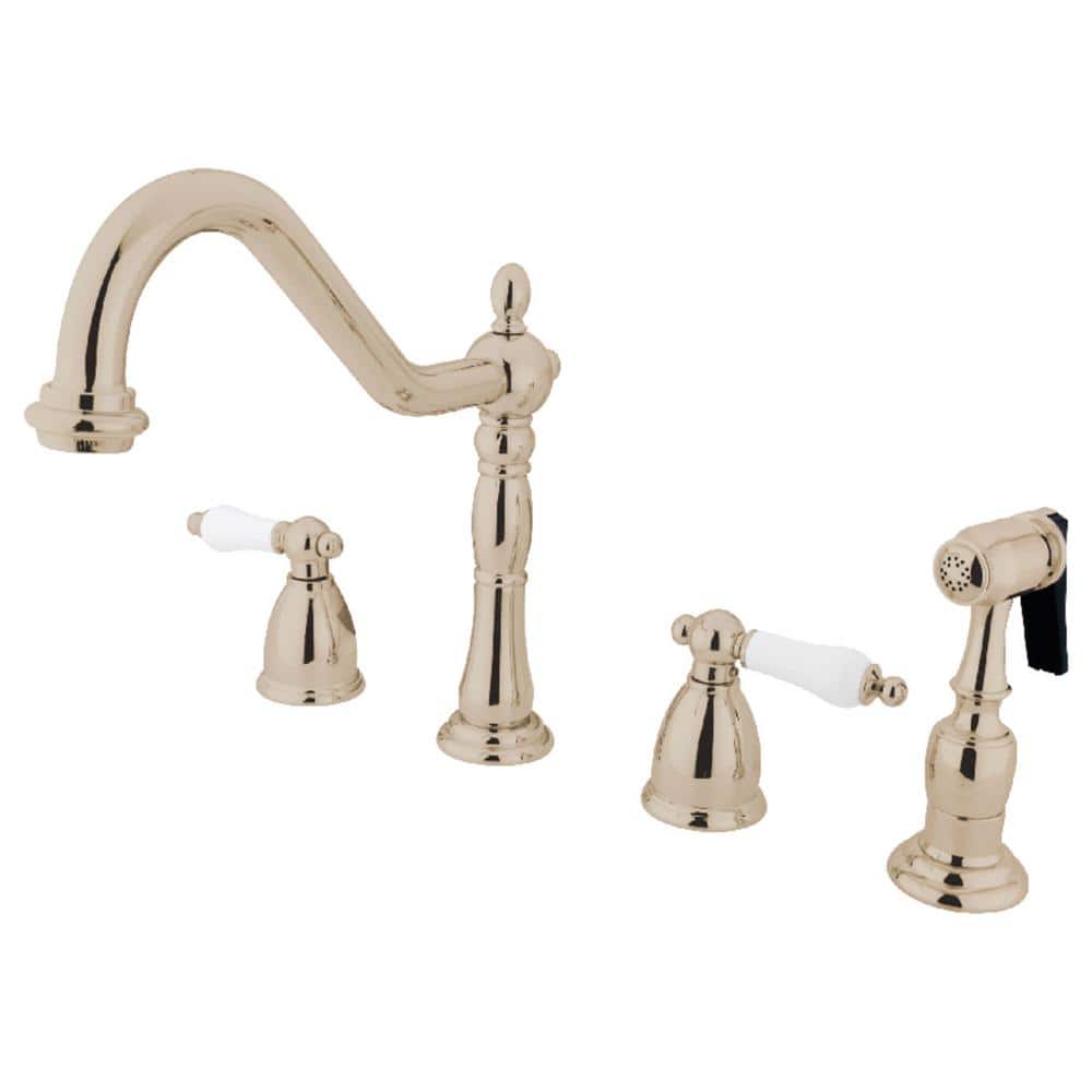 Kingston Brass Heritage 2-Handle Standard Kitchen Faucet with Side ...