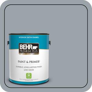 BEHR PREMIUM PLUS 1 qt. #MQ5-22 Rainmaster Satin Enamel Low Odor ...