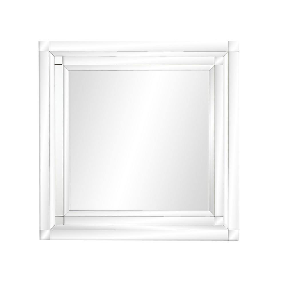 Litton Lane 40 in. x 39 in. Square Framed Silver Wall Mirror 35792 ...