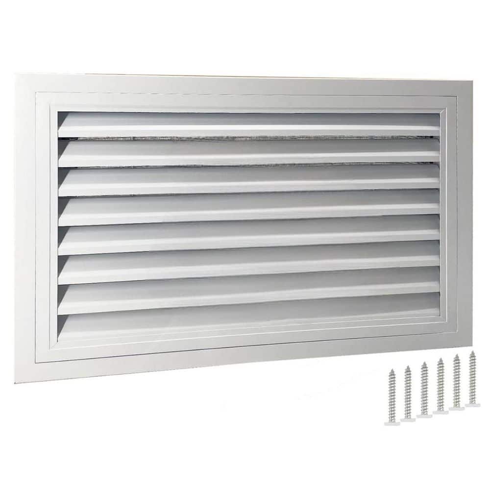 KIWDZFU 24x16 Gable Vent Aluminum Alloy Wall Vent White with Removable ...