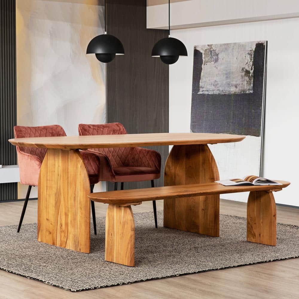 PRIMO INTERNATIONAL Cordelia 79 in. Oval Natural Brown Solid Wood ...