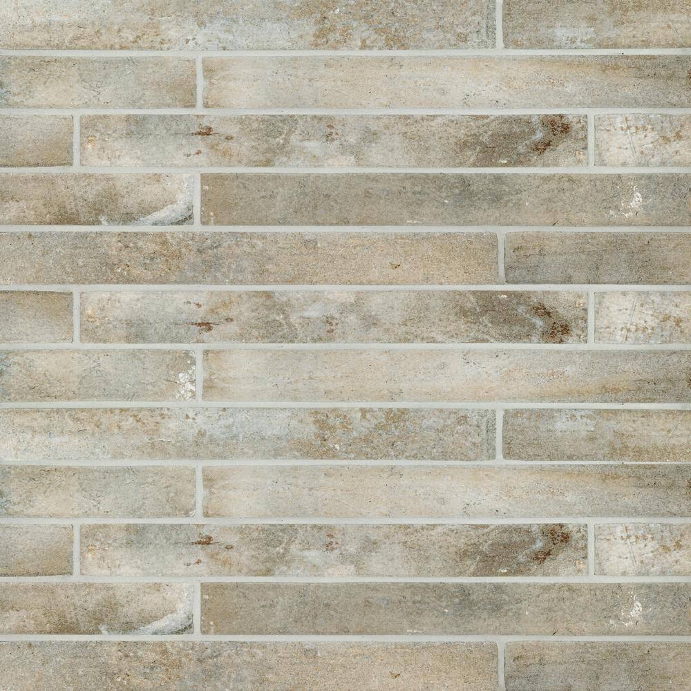 MSI Capella Taupe Brick 2 in. x 18 in. Matte Porcelain Floor and Wall ...