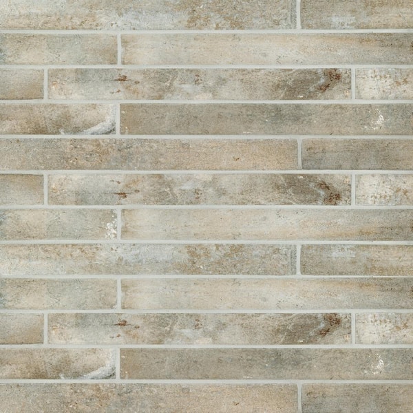 MSI Capella Taupe Brick 2 in. x 18 in. Matte Porcelain Floor and Wall ...