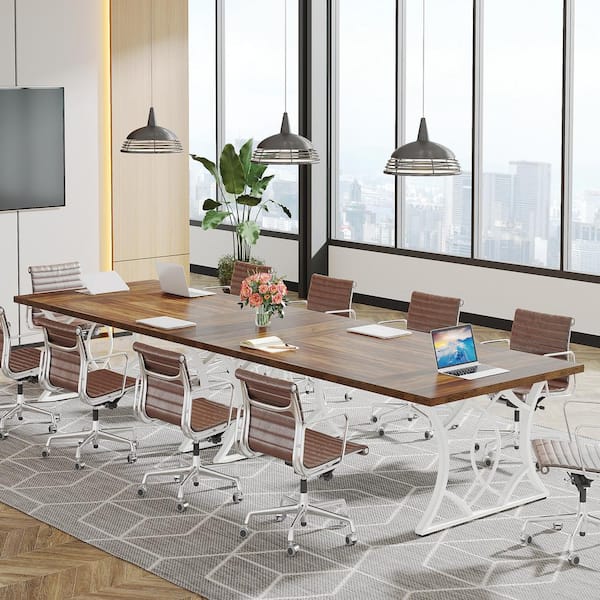 BYBLIGHT Capen 62.99 in. Rectangular Brown 5.2 ft. Conference Room ...