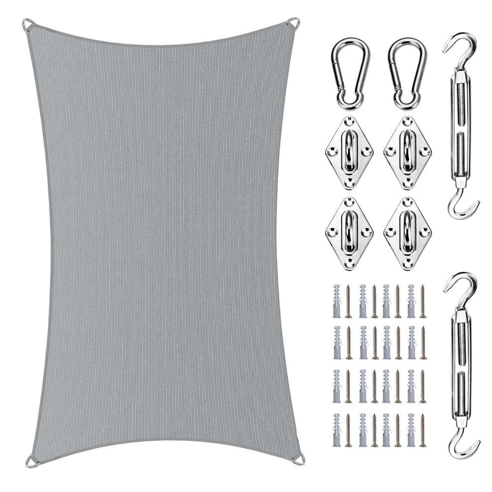 AMGO 16 ft. x 20 ft. Rectangle Pro Ring Sun Shade Sail with Hardware ...