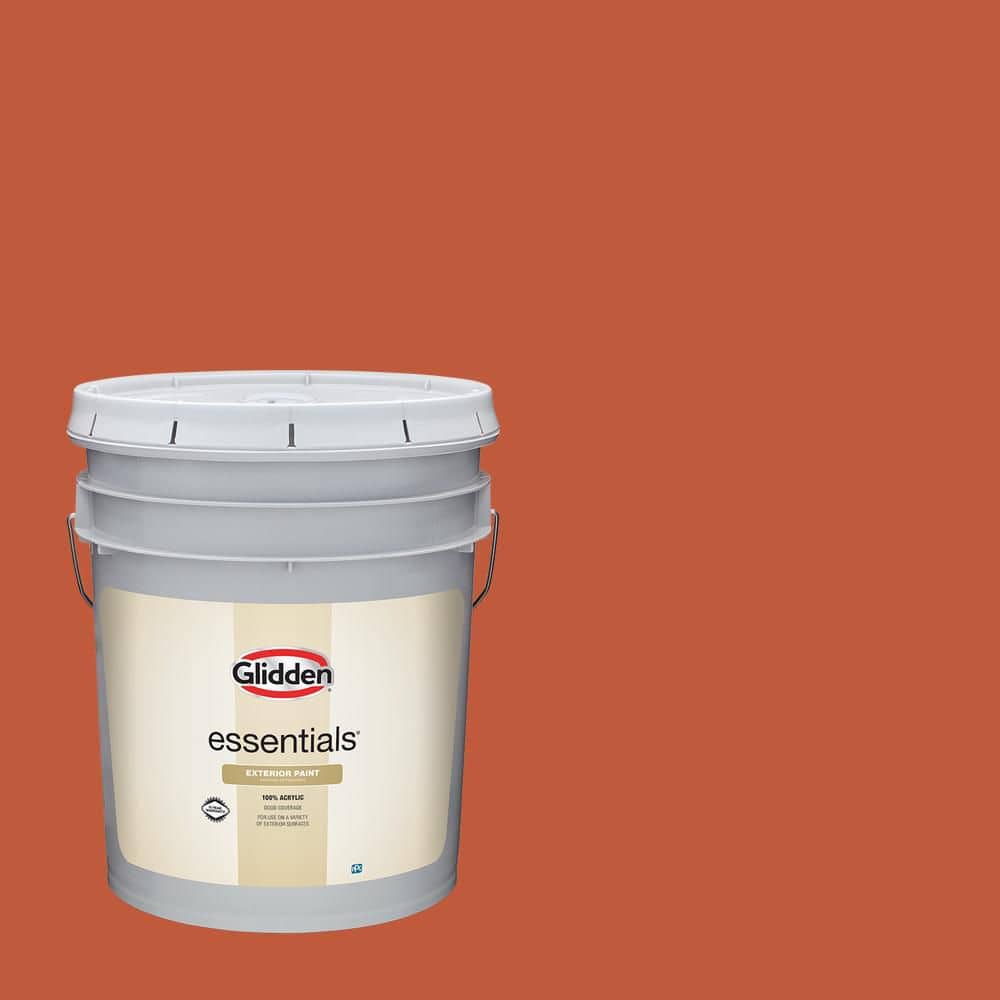 Glidden Essentials 5 gal. PPG1192-7 Tabasco Satin Exterior Paint ...