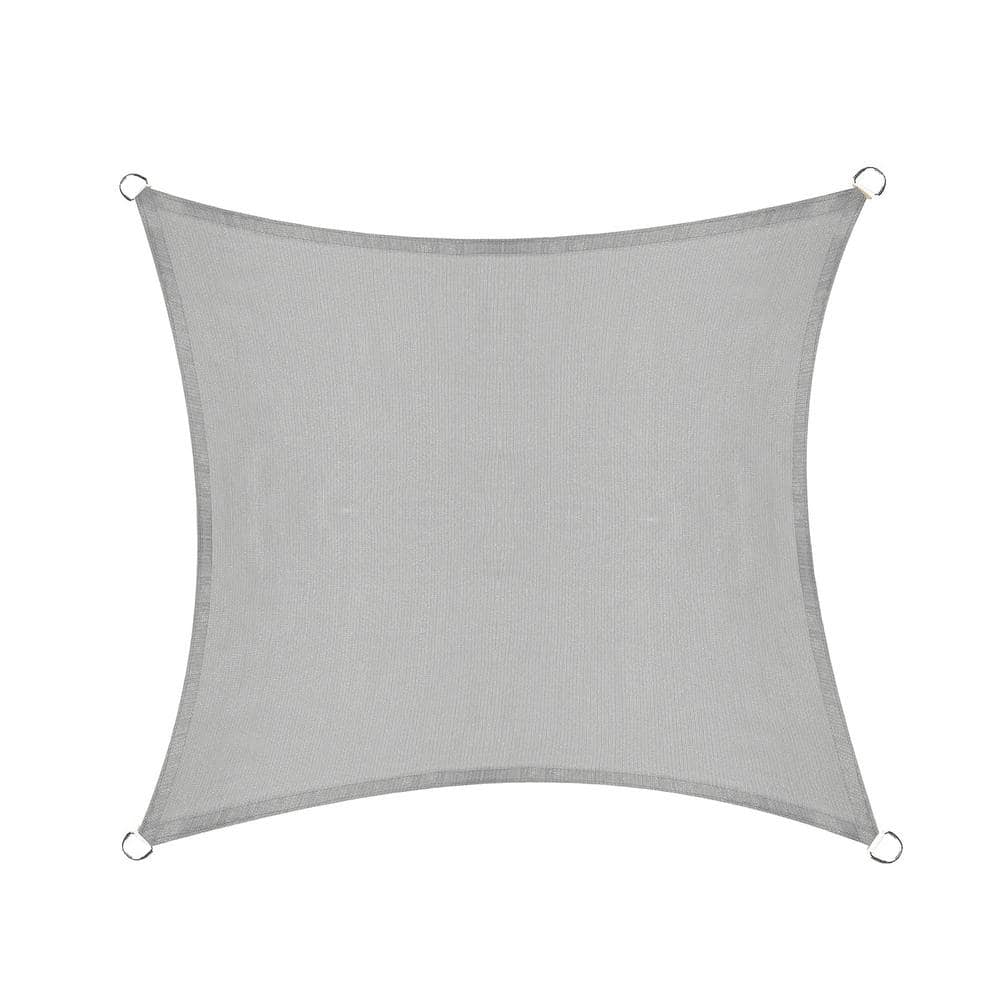 Vigoro 12 ft. x 12 ft. Stone Gray Square Sun Shade Sail SS144-GY - The ...