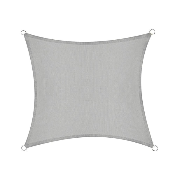 Vigoro 12 ft. x 12 ft. Stone Gray Square Sun Shade Sail SS144-GY - The ...