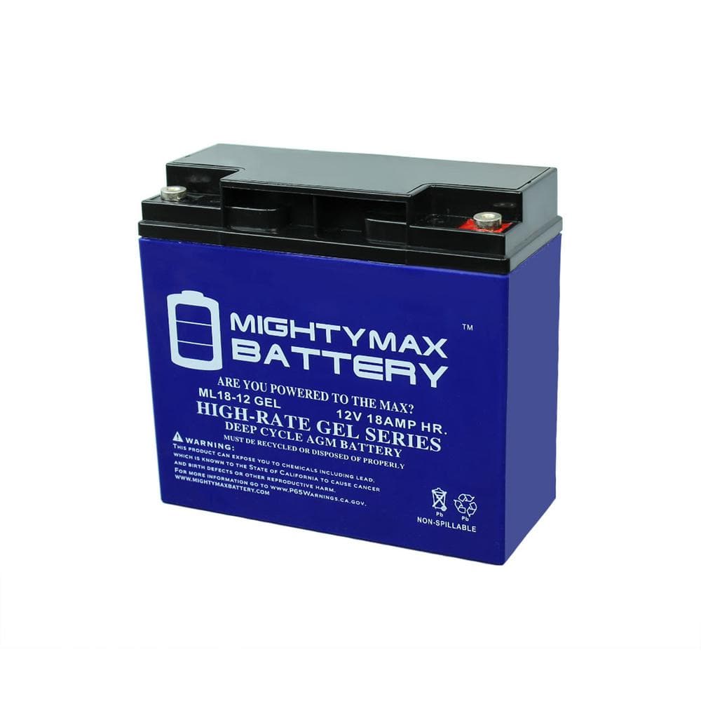 MIGHTY MAX BATTERY 12-Volt 18AH GEL Battery for EV Rider Stand N Ride ...
