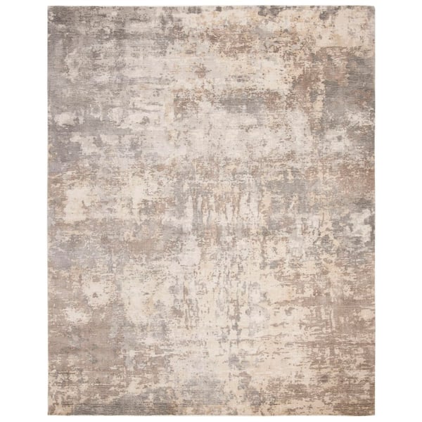SAFAVIEH Mirage 8 ft. x 10 ft. Beige/Gray Marble Distressed Area Rug ...
