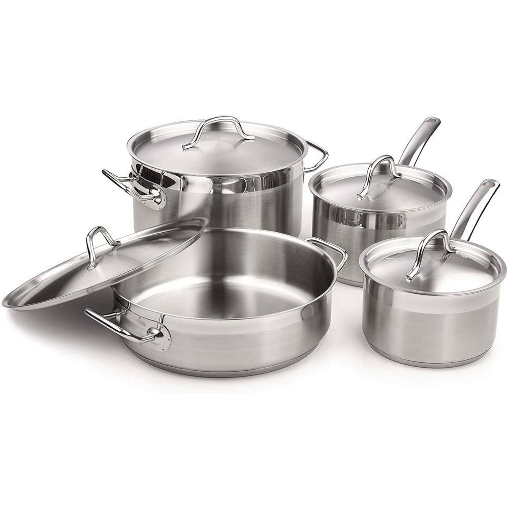 Buy Professional Grade 8-Piece Stainless Steel Cookware Set Online at ...